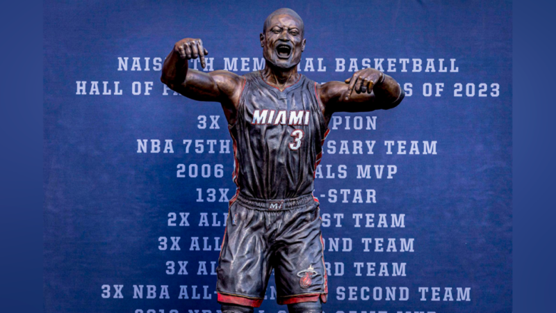 Wade Celebrates Historic Moment: Miami Heat Unveils His Statue