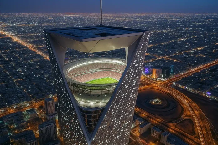 Saudi Arabia's Sky Stadium: A Futuristic 350m-High Arena for FIFA 2034 ...
