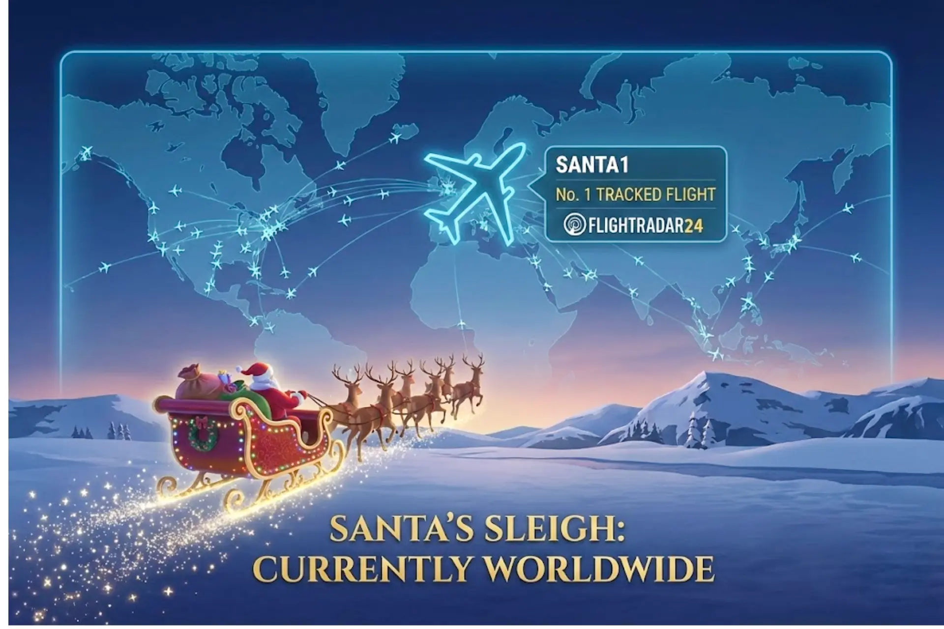 Santa Claus Flight Tracking 2025: Sleigh Becomes #1 on Flightradar24 ...