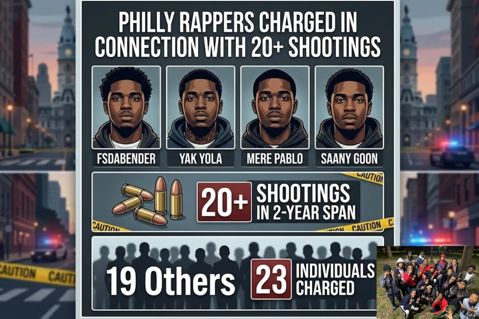 Philly Rappers FSdaBender, Yak Yola, Mere Pablo, Saany Goon Among 22 ...