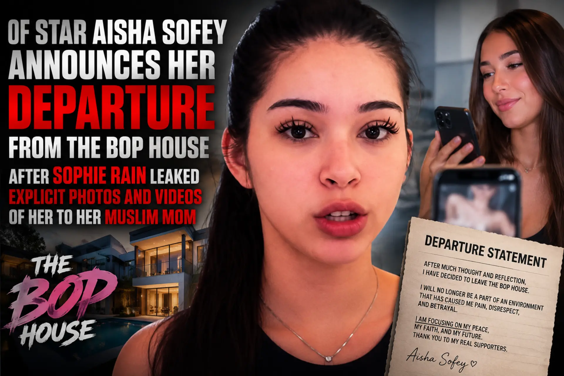 Aisha Sofey Announces Departure From Bop House Amid Sophie Rain Leak ...