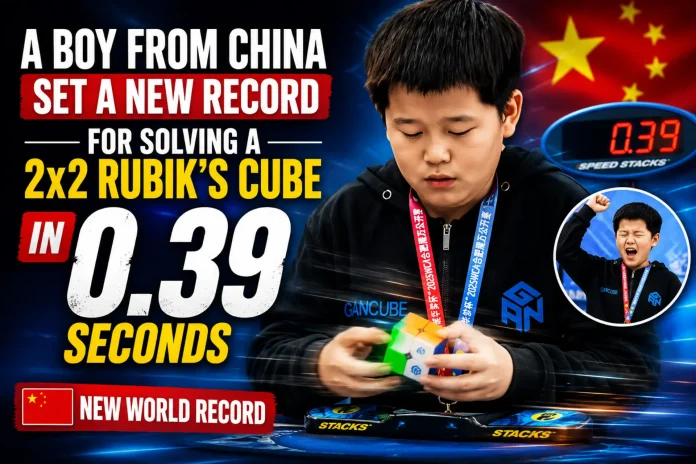 China's Young Prodigy Shatters 2x2 Rubik's Cube Record at 0.39 Seconds ...